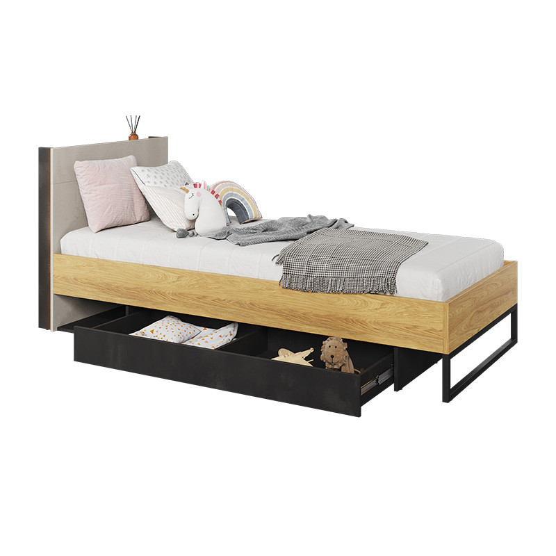 Lit ado 90x200 avec tiroir et éclairage - TEEN FLEX